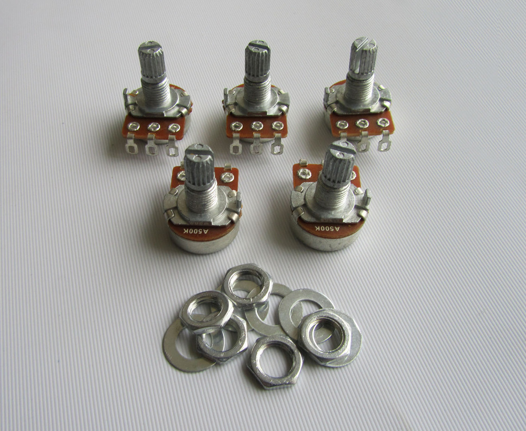 5pcs A500K 16mm Small Guitar Audio Pots Short Split Shaft ...