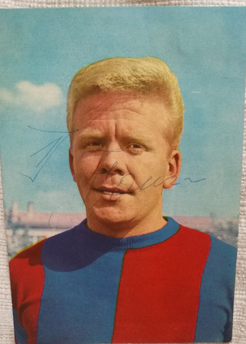 HELMUT HALLER CALCIO CARTOLINA CON AUTOGRAFO BOLOGNA PERSICOSTAMPA 1966 ...
