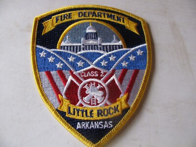 ARKANSAS AR - Little Rock Fire Rescue Dept Patch Iron On 4" Rare Free ...