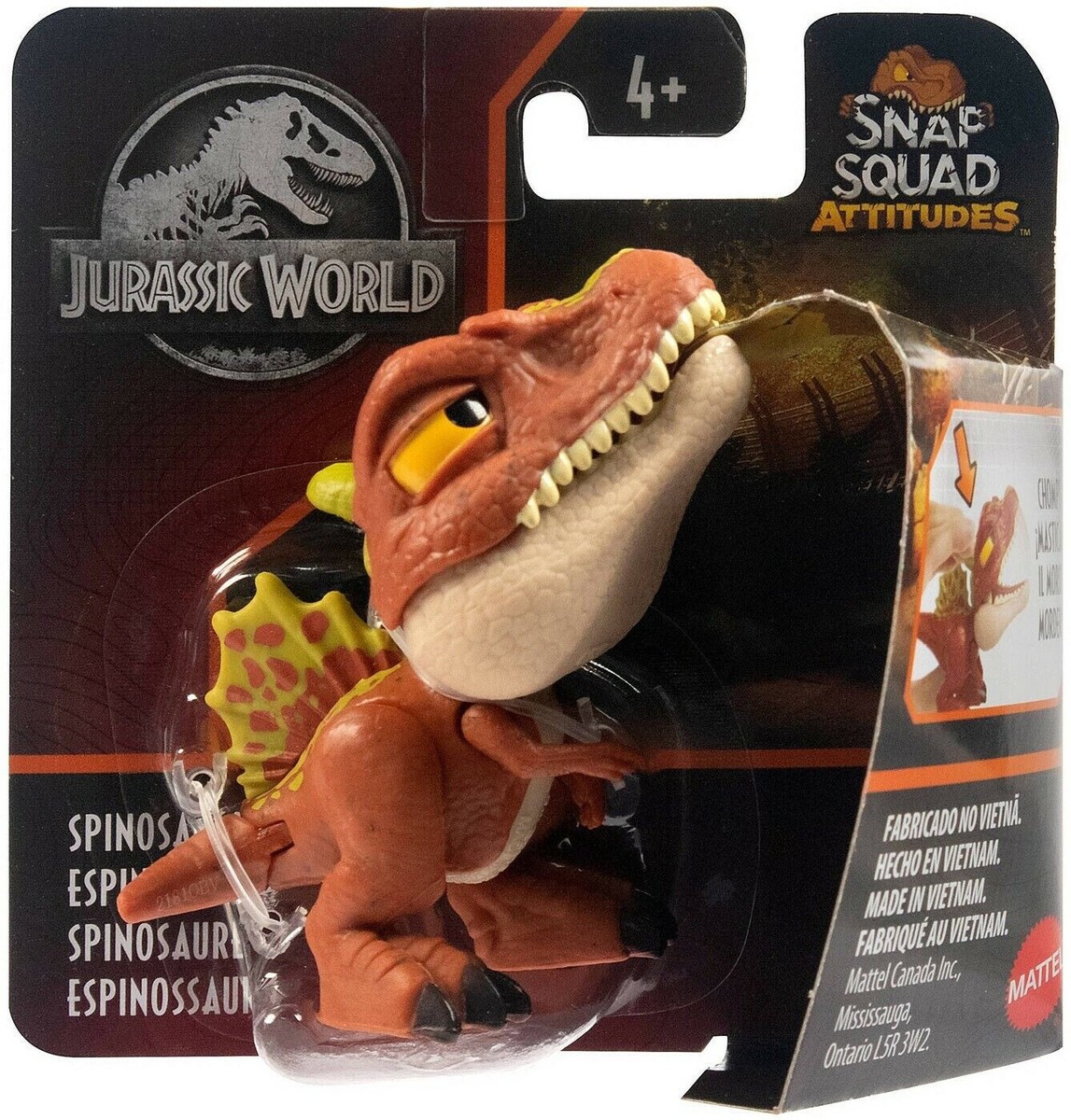 Clip-on Dinosaur Figures For Kids Jurassic World Snap Squad Spinosaurus ...