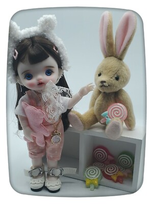 🍭 Hand-Painted Customized 16cm 1/8 Mini BJD Doll with Outfit and ...
