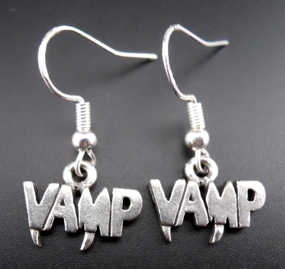 Vampire Earrings Sterling Silver Ear Wires Gothic Vamp Fangs Dracula ...