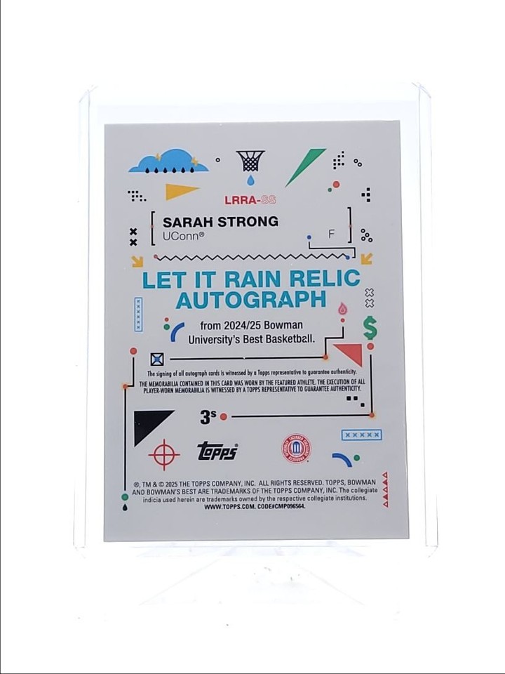 SARAH STRONG 2024-25 BOWMAN UNIVERSITY'S BEST LET IT RAIN PATCH AUTO ...