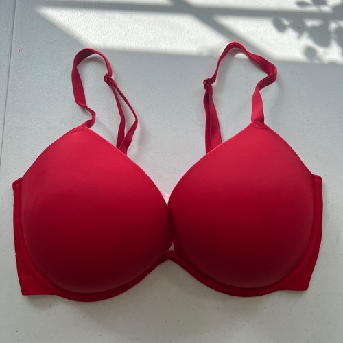 Victoria's Secret Pink Wear Everywhere Push Up Red Bra Size 34DD | eBay