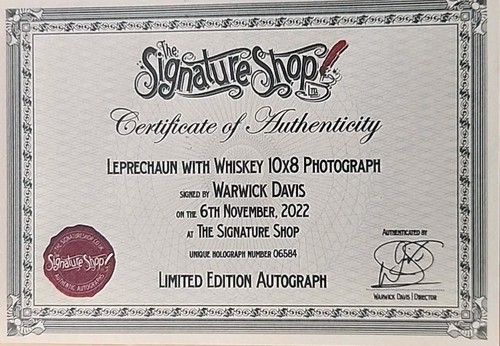 Leprechaun Signed 8x10 Warwick Davis . Signature Shop COA | eBay