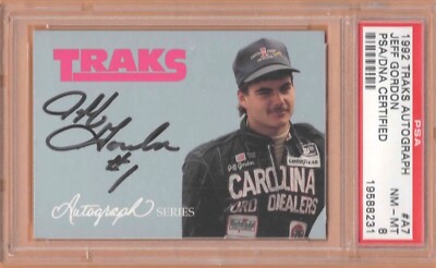 RARE ~ 1992 Traks Autograph Series #A7 JEFF GORDON Autograph Card PSA 8 ...