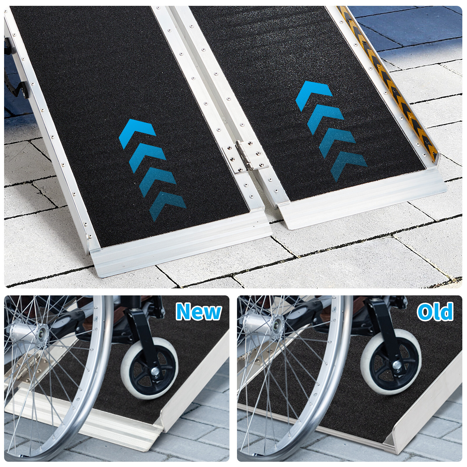 7FT Aluminum Multi-Folding Wheelchair Ramp Briefcase Style Portable ...