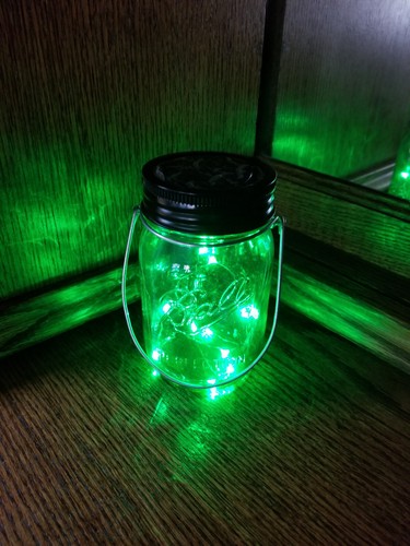 Mason Jar Solar Fairy String Light Green Twinkling with Green BALL Jar ...