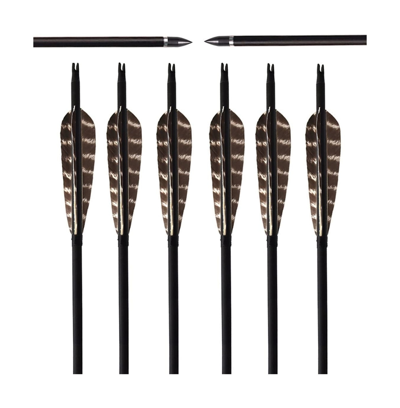 31Inch Carbon Targeting Practice Arrows Turkey Feather Fletching Arrows ...