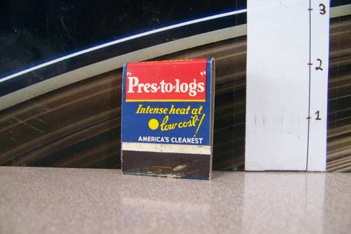 Vintage Matchbook M6 Presto Logs No Dirt Flames Fire Ashes Intense Heat ...