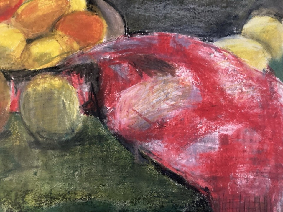 Belle Painting 1960 Gouache Paper Cubist Post Cubism Still Life Fruit ...