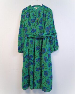 BODEN Jen Cotton Midi Dress UK 14P Ming Green Peony Sprig NWT w/ Fault ...