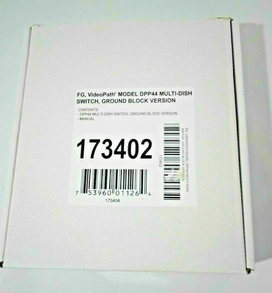DISH NETWORK FG, Videopath DPP44 SWITCH, GROUND BLOCK VERSION & Manual ...