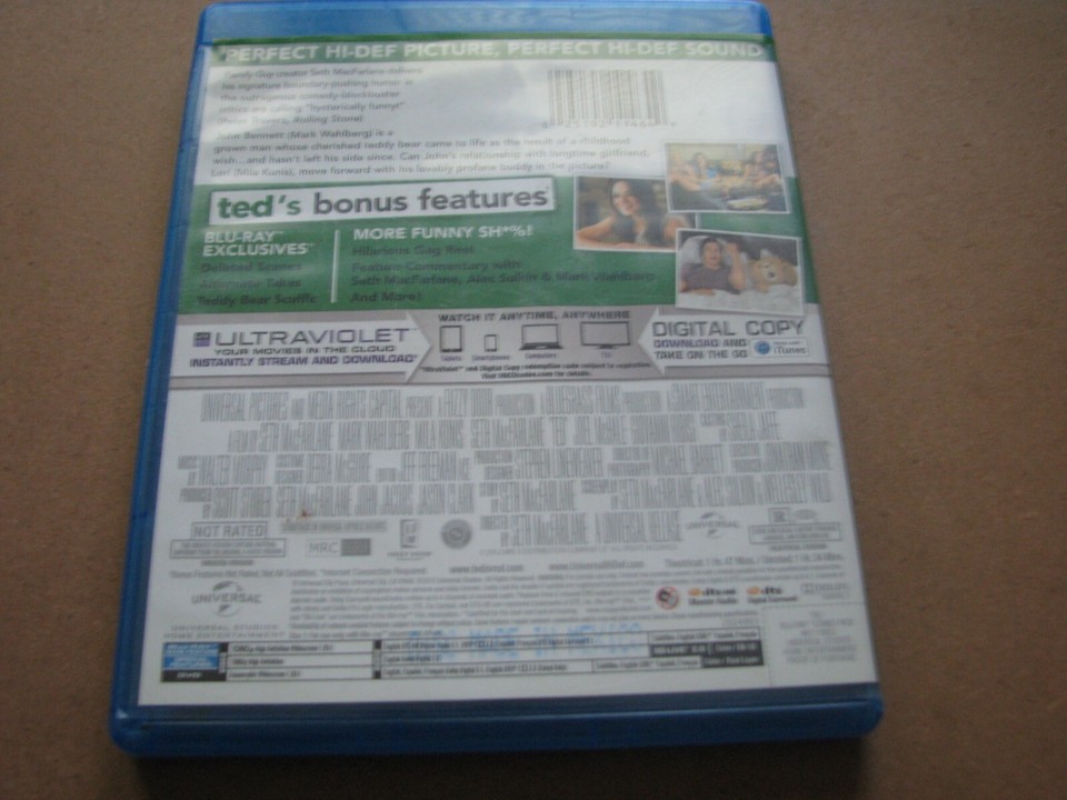 Ted (Blu-ray Disc, 2012, Unrated ) Mark Wahlberg, Mila Kunis, Seth ...