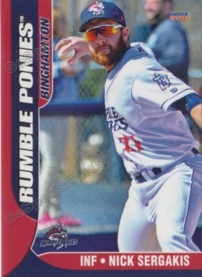 2018 Binghamton Rumble Ponies Nick Sergakis RC Rookie NY Mets | eBay