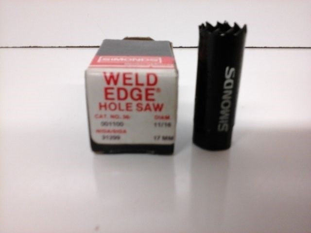 11/16" HOLE SAW HIGH SPEED STEEL WELD EDGE SIMONDS No.001100 (LL3425 ...