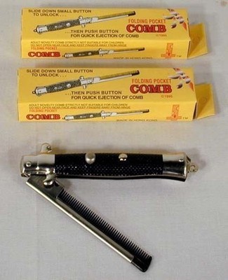 12 SWITCH BLADE COMB joke knife novelty joke item gags TRICK HAIR COMBS ...