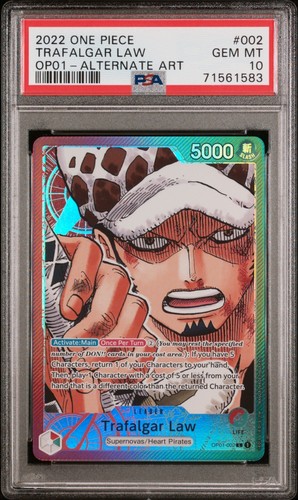 Trafalgar Law OP01-002 PSA 10 Alt Art Leader One Piece Pre-Errata ...