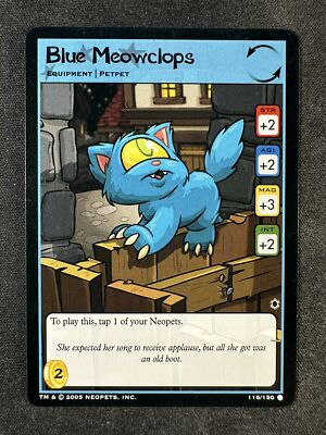 Neopets TCG 116/150 Blue Meowclops Darkest Faerie Petpet Common NM | eBay
