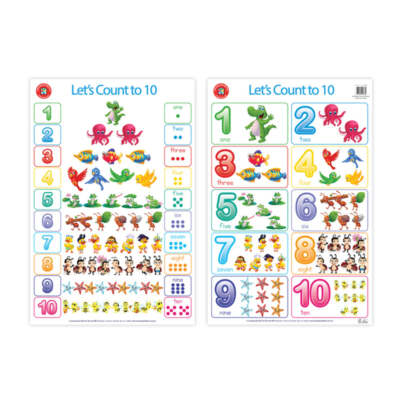 Learning Can Be Fun Count to 10 Educational and Colourful Double Sided ...