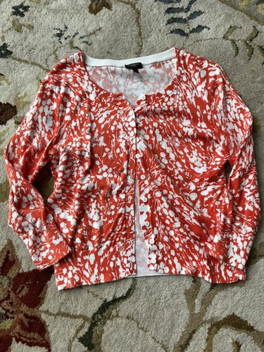 Talbots Petite, Orange Red Long Sleeve, Button Up, Cardigan, Size P ...