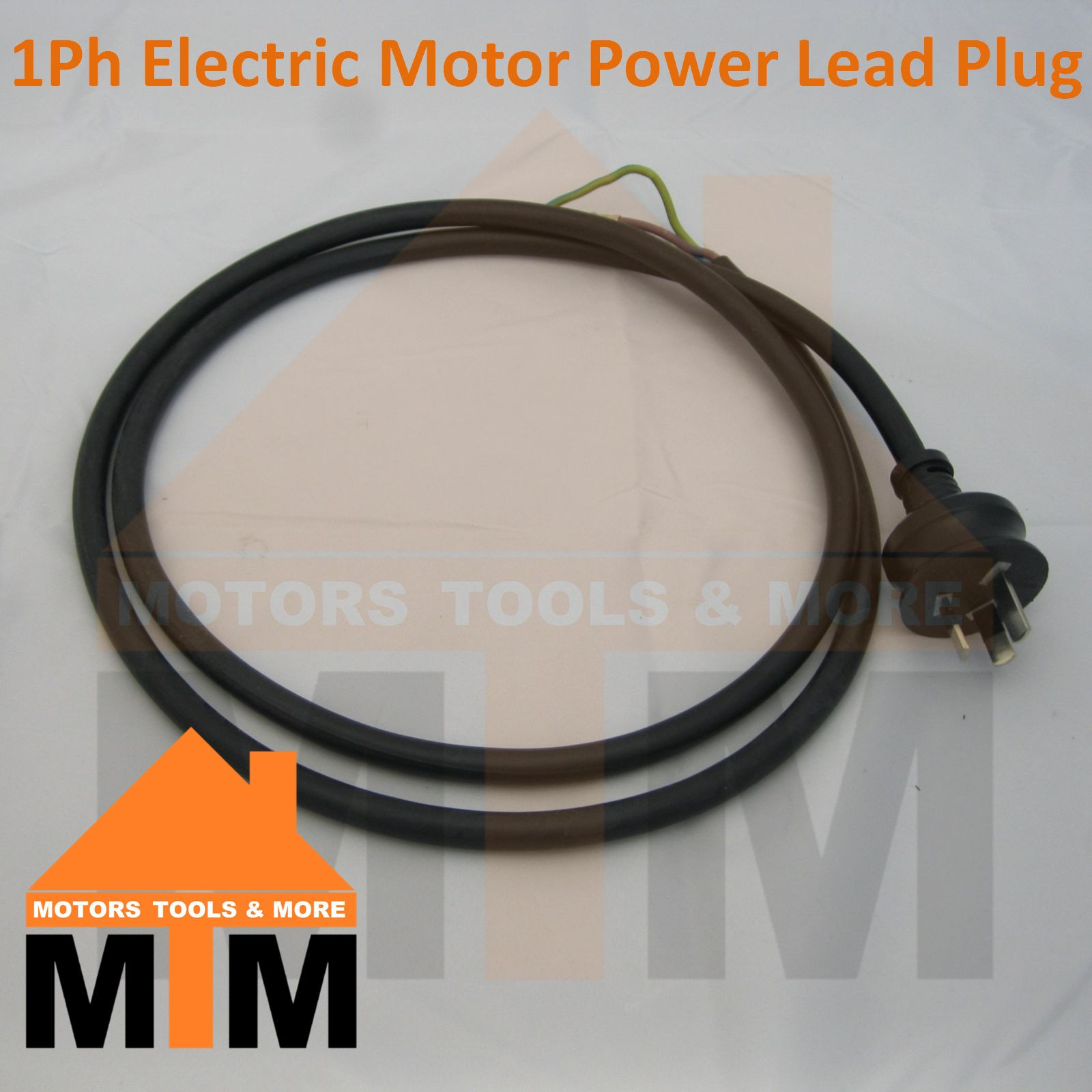 1Ph Single Phase Electric Motor 240V Australian Power Lead Plug 10A SAA ...