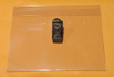 100 box plastic horizontal nametag name tag ID card badge holder with ...