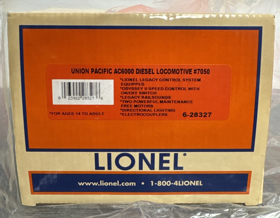 Lionel #6-28327 O Scale Union Pacific AC6000 Diesel Locomotive #7050 ...