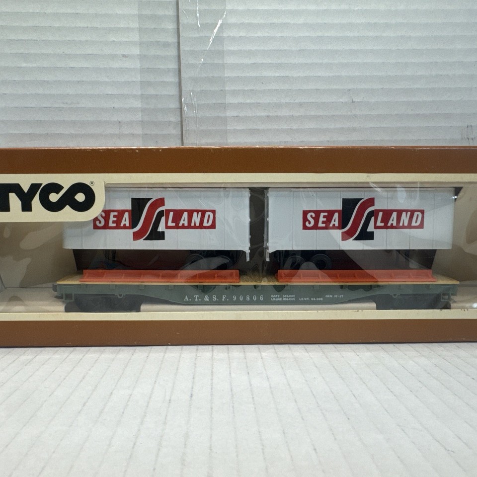Tyco Ho Scale Vintage Piggyback Flat Car Sealand #369a For Train Set ...