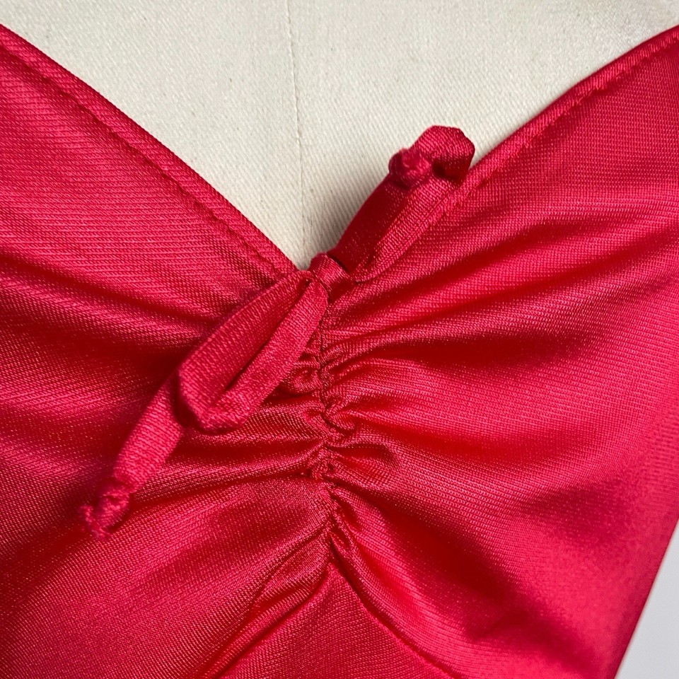 Vintage 80s Undercover Wear red feather trim peignoir set femme fatale ...