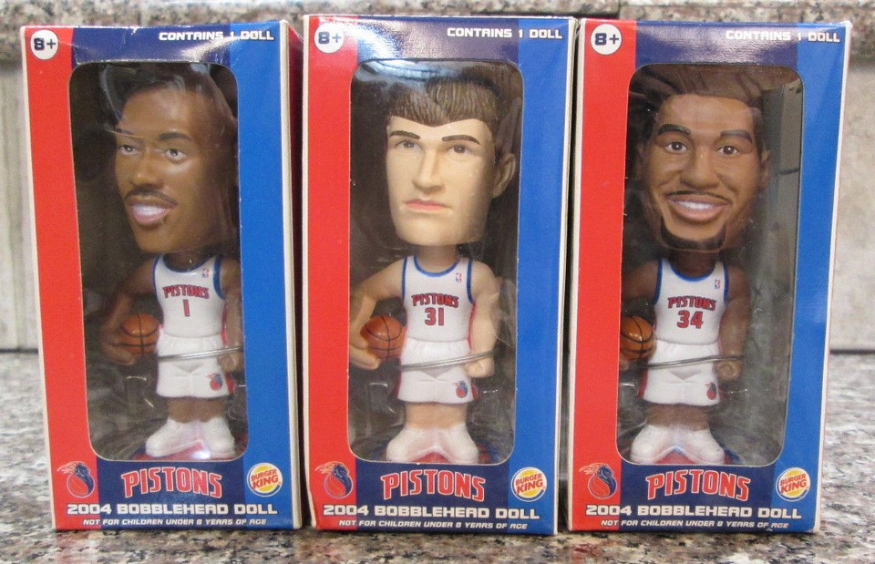 RARE NIB 2004 DETROIT PISTONS LOT OF 6 BURGER KING BOBBLE HEADS BILLUPS ...