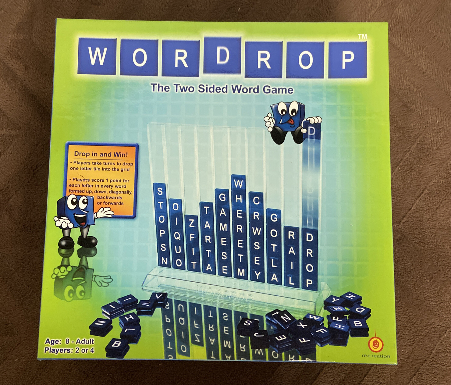 Wordrop The Two Word Game Ages 8 - Adult 2 or 4 Players Drop in and Win ...