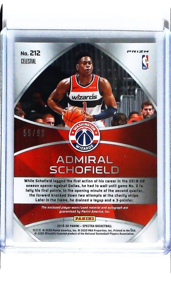 2019-20 Panini Spectra Rookie auto Jersey Card #212 of ADMIRAL SCHOFIELD /99 | eBay