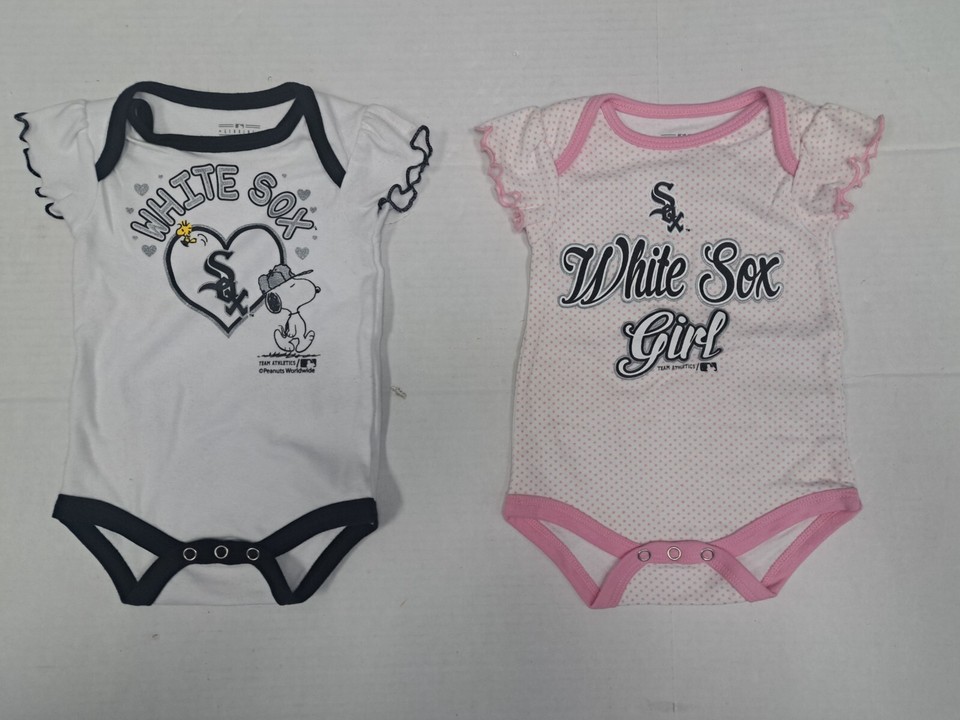 Chicago White Sox MLB Girls 3 Piece Bodysuit Creeper Set 0/3 Months ...
