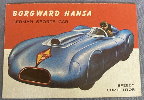1954 Topps World on Wheels #34 Borgward Hansa German Sports Car EX | eBay
