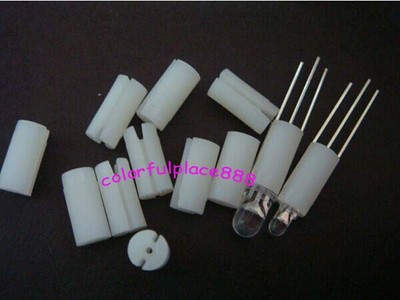 100pcs, White Plastic Led Holders Cover Holder for 3mm/5mm 3-Pin 3-Lead ...