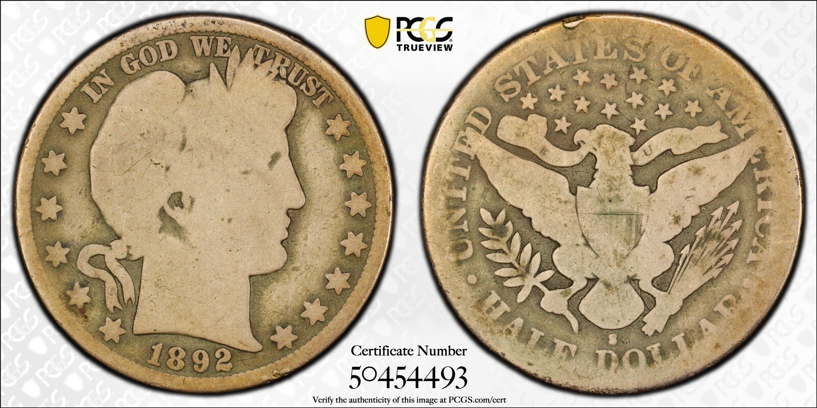 1892-S Silver Barber Half Dollar Key Date PCGS G4 Crusty All Original ...