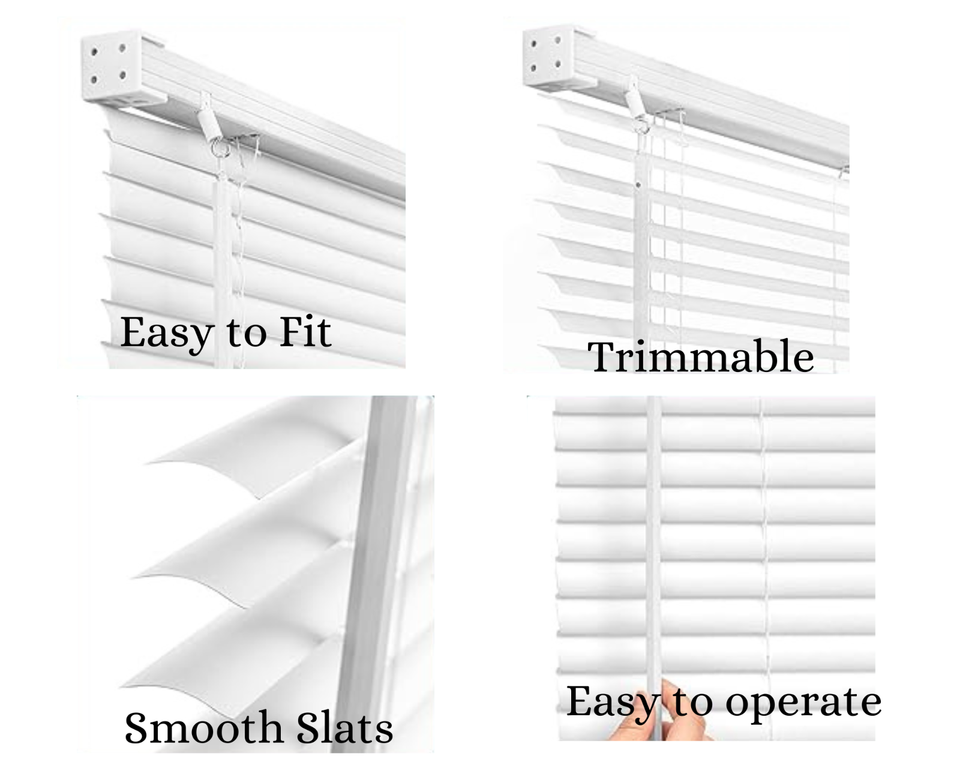 PVC Venetian Window Blinds Easy Fit Trimable Blind All colors & Size ...