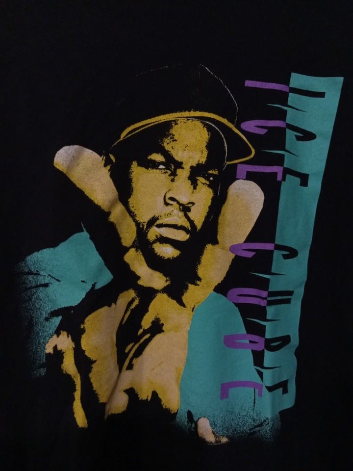 Vintage Ice Cube Rapper Singer Bkack Graphic Tee Shirt T Shirt Size ...