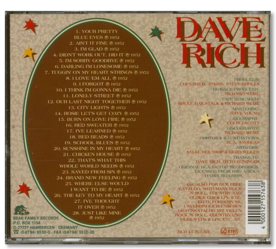 Country / Rockabilly CD - Dave Rich - Ain’t It Fine- Bear Family ...