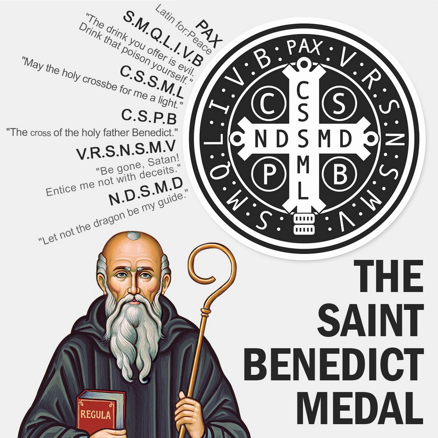 Exorcism Saint Benedict CSPB Cross Men Never Fade Religous Rings ...