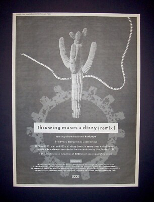 Throwing Muses Dizzy 4AD Records 1989 Poster Type Ad, Promo Advert | eBay
