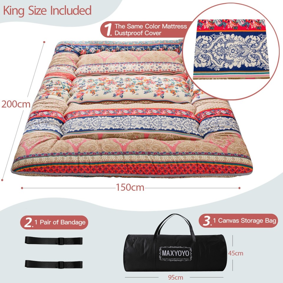 Bohemian Retro Floor Mattress Japanese Futon Mattress Mat Sleeping Mat ...