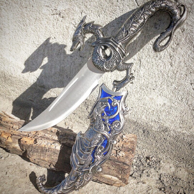 Defender 17" Huge Collectible Fantasy Blue Dragon Dagger Knife | eBay