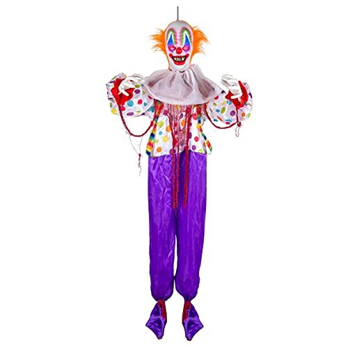 Life-Size Animatronic Scary Talking Clown Animated LED Eyes Sounds ...