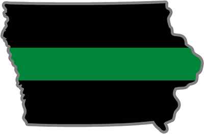 4" Iowa IA State Thin Green Line Military Ranger Federal Agent Decal ...