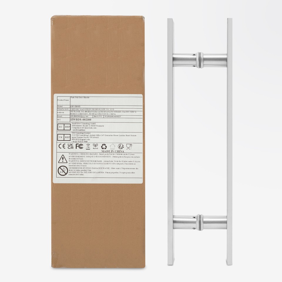 Double Sided Stainless Steel Door Handle Pair Pull Push Sliding Barn ...