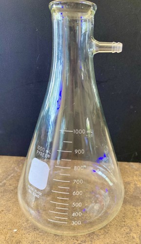 Corning PYREX 1 Liter Heavy Wall Filtering Flask w Sidearm Tubulation ...