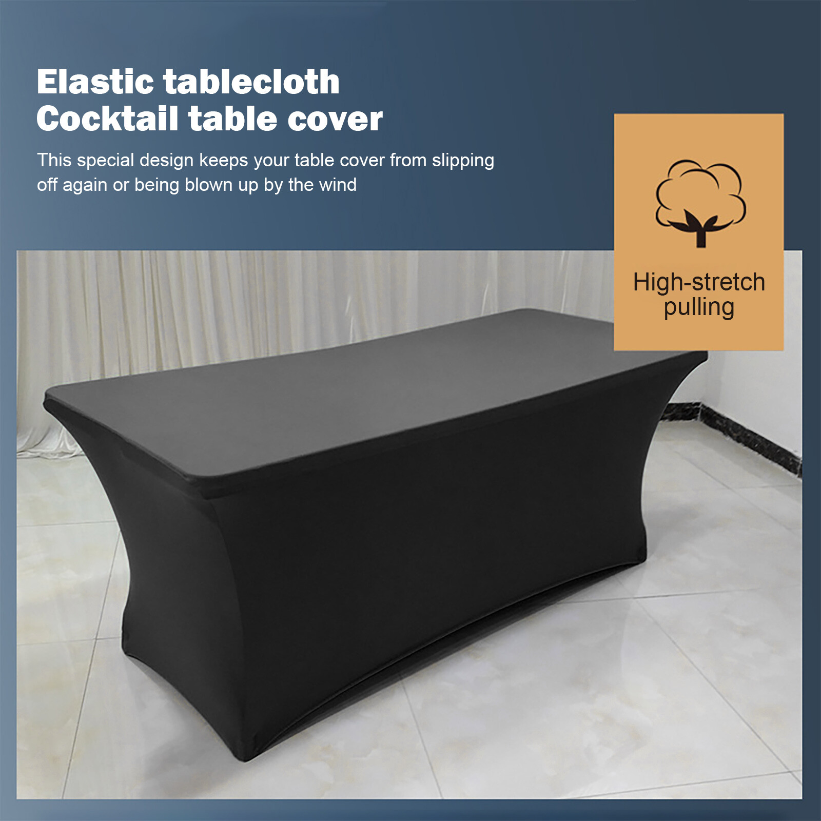 Rectangular Fitted Polyester Tablecloths High Stretch Table Cover (4FT ...