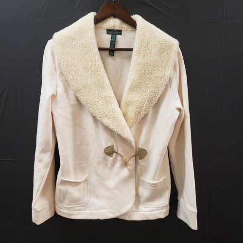Lauren Ralph Lauren Womens Preppy Toggle Front Jacket Size L Ivory ...